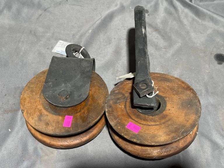 Set of Two Pulleys with Metal Brackets - Metzger Property Services, LLC