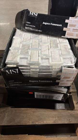 2- MSI Angora Framework 12 in. x 12 in. x 0.38 in. Polished Marble Mesh-Mounted Mosaic Floor and ...