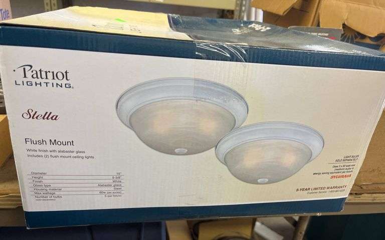 Patriot Lighting Stella 15-Inch Flush Mount 2-Pack Light Fixtures ...