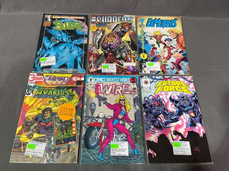 6 Comic Books Featuring Sludge, EX-Mutants, and Others, 1993, $1-$2.50 ...