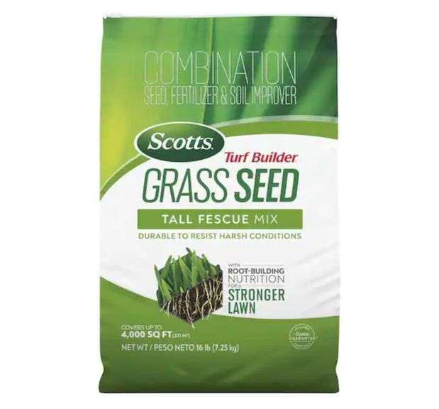 Scotts Turf Builder 16 lbs. Grass Seed Tall Fescue Mix with Fertilizer ...