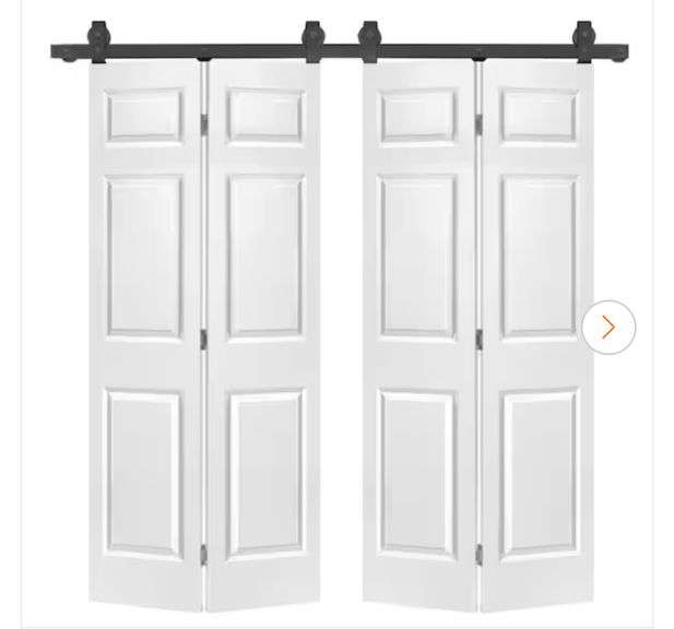 CALHOME 72 in, x 80 in, Hollow Core 6-Panel Primed White MDF Composite ...