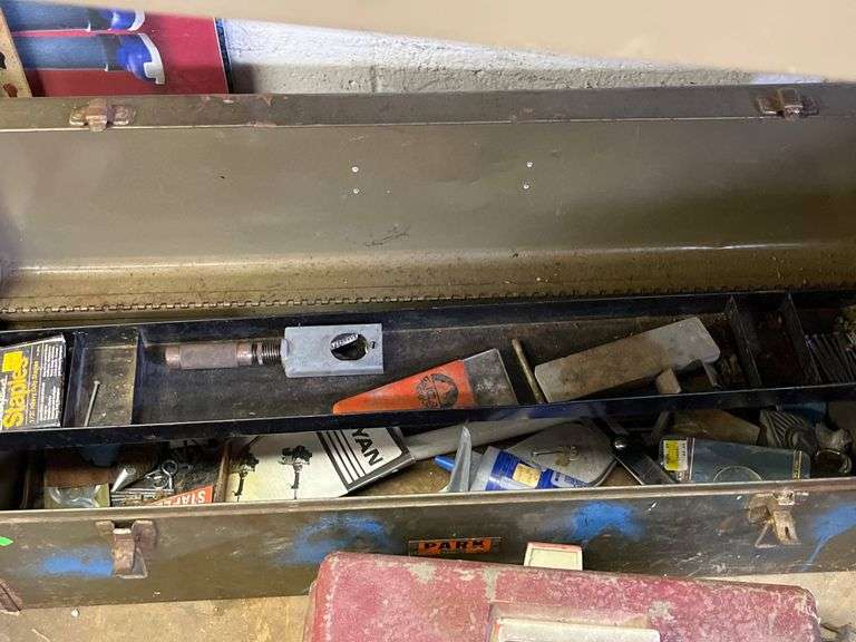 Router Table with Craftsman Router, Metal Tool Boxes, and Assorted ...