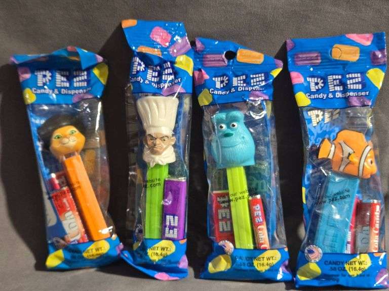 Set of Four PEZ Candy Dispensers Featuring Cartoon Characters - Metzger ...