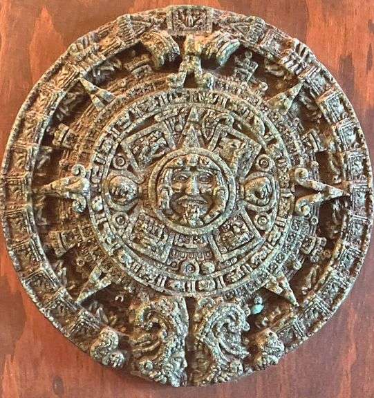 Octagonal Plaque with Aztec Calendar Design - Metzger Property Services ...