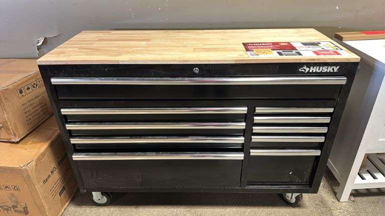 Husky Modular Tool Storage 52 in. W x 20 in. D Standard Duty Black ...