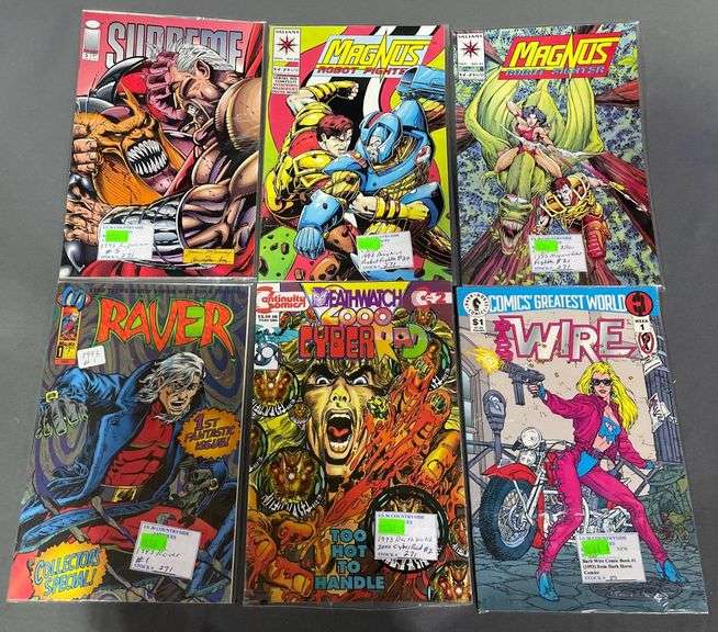 Six Comic Books: Supreme, Magnus Robot Fighter, Raver, CyberRad, and ...