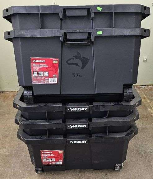 Husky 57-Gallon Pro Grip Storage Containers Without Lids Without Lids ...