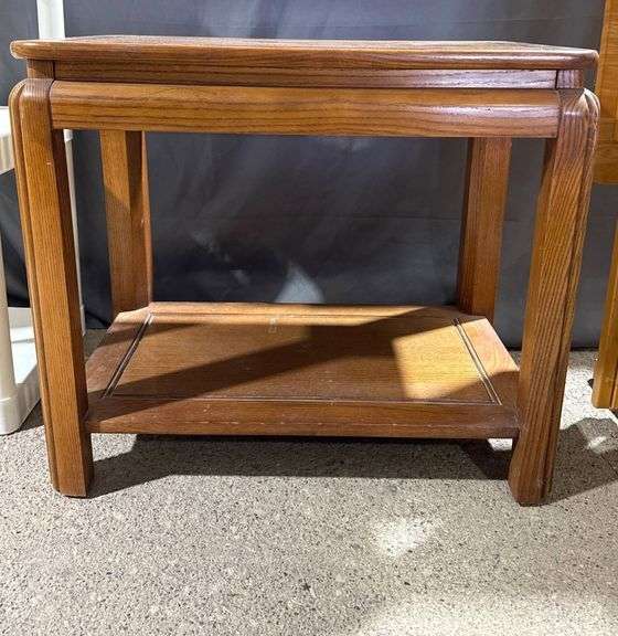 Rectangular Wood Side Table with Lower Shelf 25.5×15.5×22 - Metzger ...