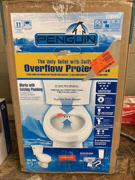 Penguin Toilets 2-piece 1.28 GPF Single Flush Round Toilet with ...