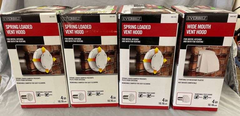 (3) Everbilt 4-Inch Spring Loaded Vent Hoods and (1) Wide Mouth Vent ...