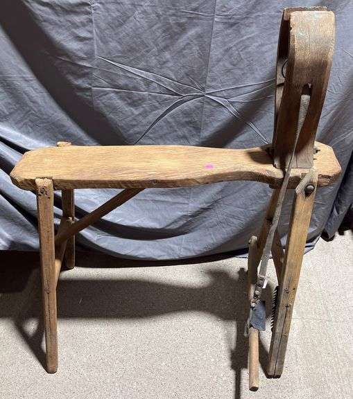 Leather Harness Bench with Hand-Crank Mechanism - Metzger Property ...