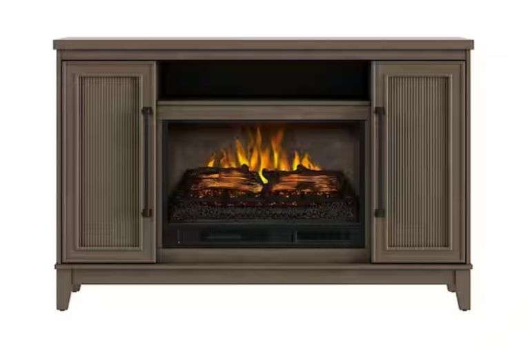 SCOTT LIVING BLAINE 54 in. Freestanding Media Console Wooden Electric ...