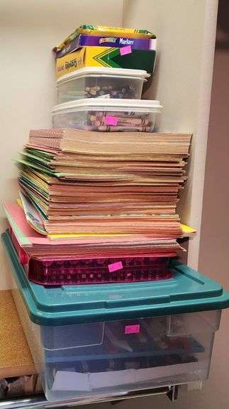 Set of Art Supplies, Coloring Books and Tupperware Snapics ...