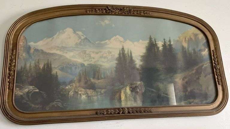 Panoramic Landscape Print in a Curved Rectangular Frame - Metzger ...