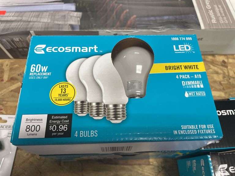 Ecosmart 60W LED Bright White 4-Bulb - Metzger Property Services, LLC