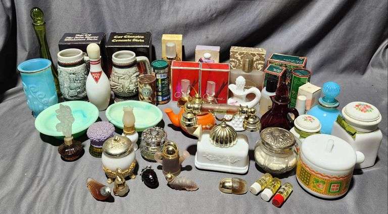 Avon Collectibles Including Perfume Bottles and Decorative Vessels ...