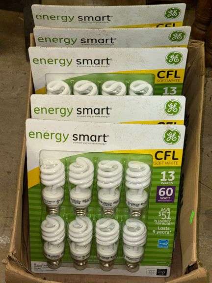 5 Packs of GE Energy Smart CFL Soft White Light Bulbs, 13 Watts ...