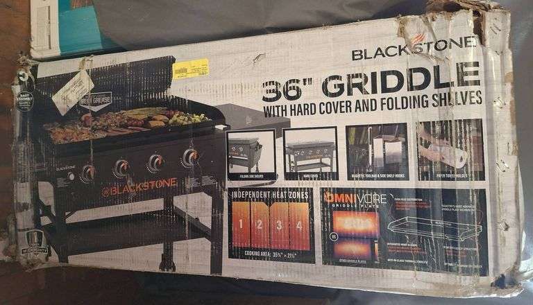 Blackstone 36-Inch Griddle with Hard Cover and Folding Shelves, Model ...