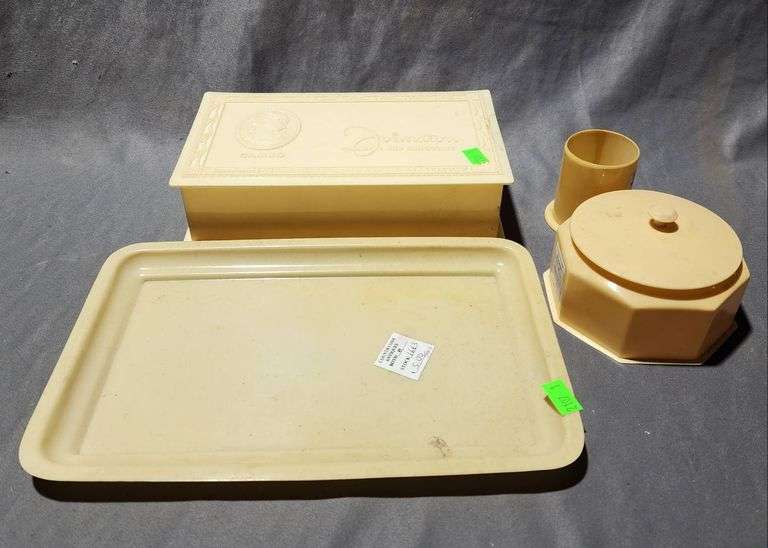 Beige Plastic Items Including Tray, Box and Containers - Metzger ...