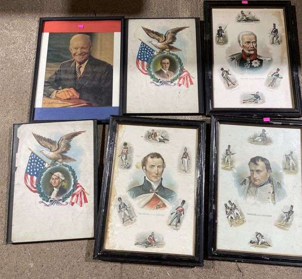 Set of Framed Political and Military Portrait Prints, 18″x13″-12″x15 ...
