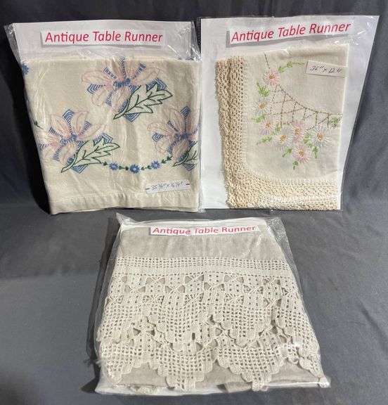 Embroidered and Lace Table Runners - Metzger Property Services, LLC