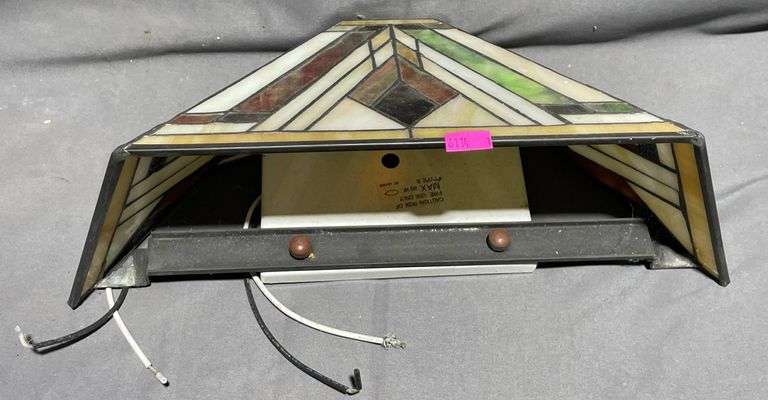 Stained Glass-Style Pyramid-Shaped Light Fixture (8”x5”x9”) - Metzger ...