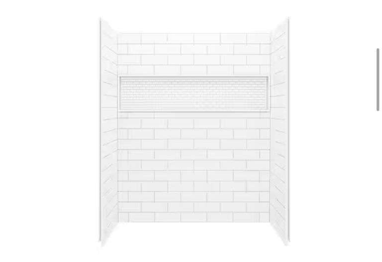 Bootz Industries NexTile 30 in. D x 60 in. W x 74 in. H Composite ...