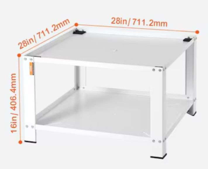 VEVOR 27.95 in. W Universal Laundry Pedestal Washing Machine Base White ...