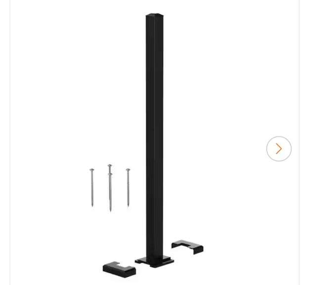 Peak Aluminum Railing 40 in. H x 4 in. W Matte Black Aluminum Deck ...