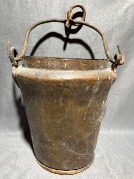 Copper Pail with Hinged Handle and Hook - Metzger Property Services, LLC