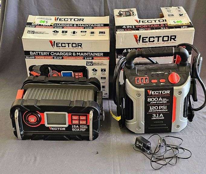 Vector Jump Starter, Air Compressor and Battery Charger Set - Metzger ...