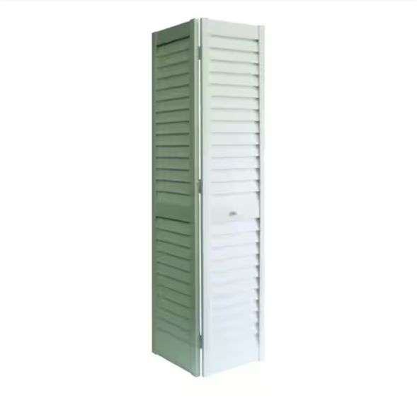 Home Fashion Technologies 36 in. x 80 in. 3 in. Louver/Louver White PVC ...