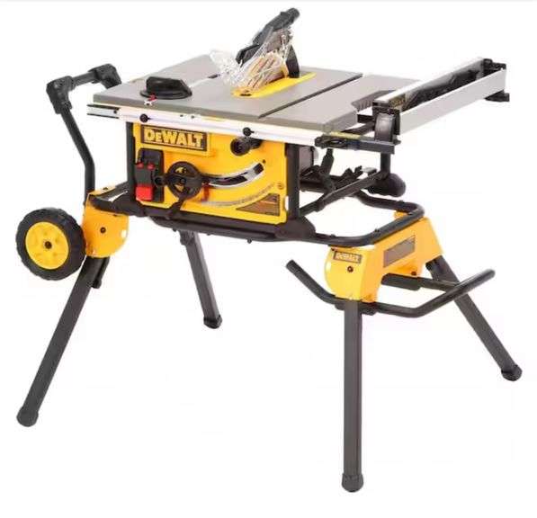 DEWALT 15 Amp Corded 10 in. Job Site Table Saw with Rolling Stand - Metzger Property Services, LLC