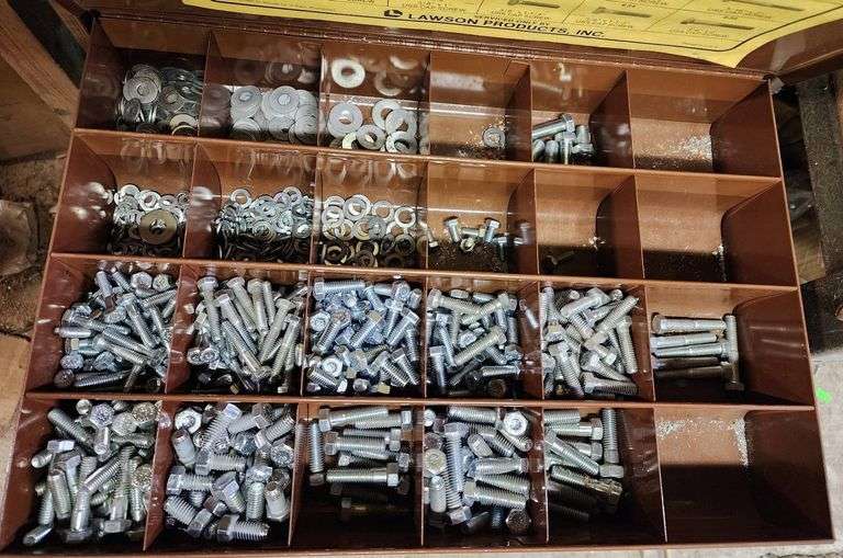 Lawson Products Inc. Metal Storage Cabinet With Bolts and Fasteners ...