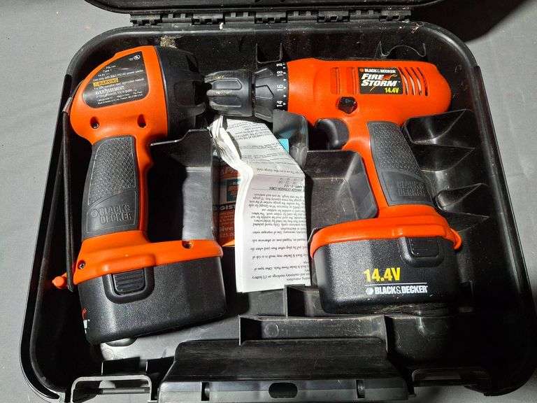 Black & Decker Firestorm 14.4V Cordless Drill and Flashlight Set with ...