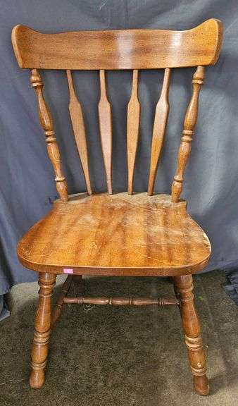 Turned Spindle Back Chair with Curved Crest Rail - Metzger Property ...