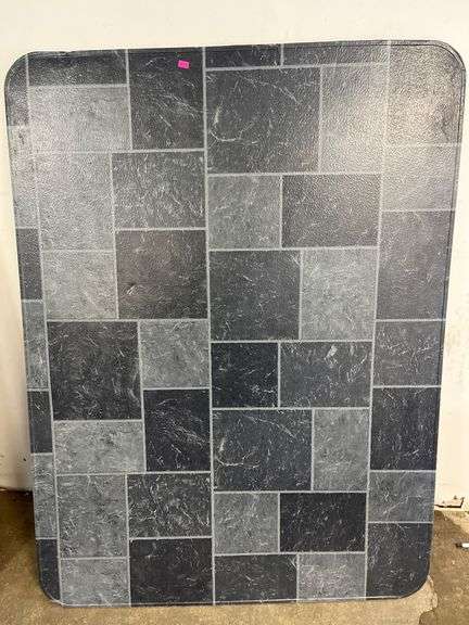 Rectangular Folding Table with Faux Stone Pattern Top - Metzger ...