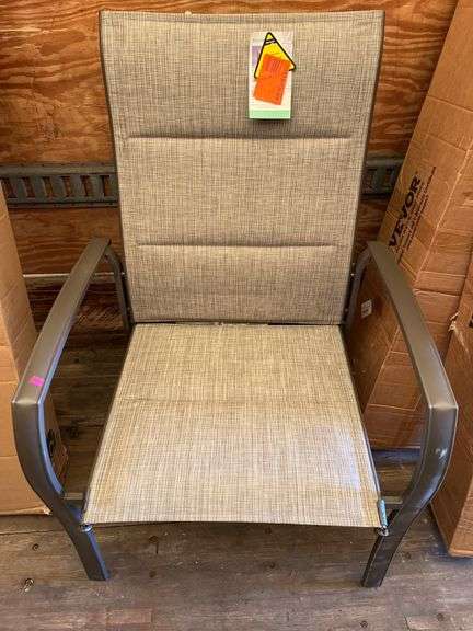 StyleWell Outdoor Chair with Powder-Coated Steel Frame and Sling Fabric ...