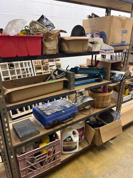 Tools, Hardware, and Workshop Supplies on Shelving Unit - Metzger ...