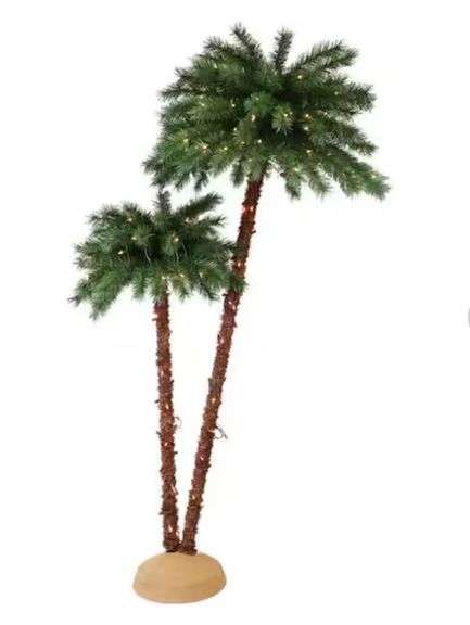 Puleo International 6 ft. Prelit Artificial Palm Tree with 175 UL ...