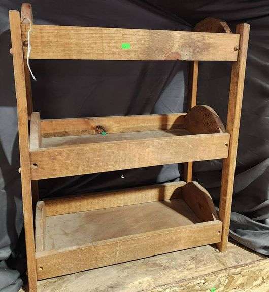 Wood Three-Tier Shelf With Side Panels - Metzger Property Services, LLC