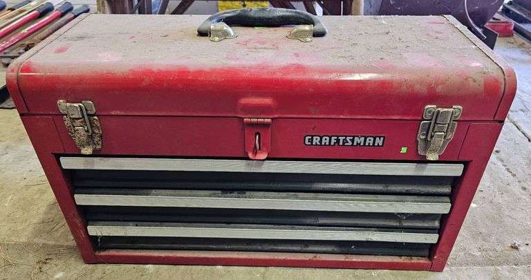 Craftsman Red Three-Drawer Tool Chest with Assorted Tools included ...