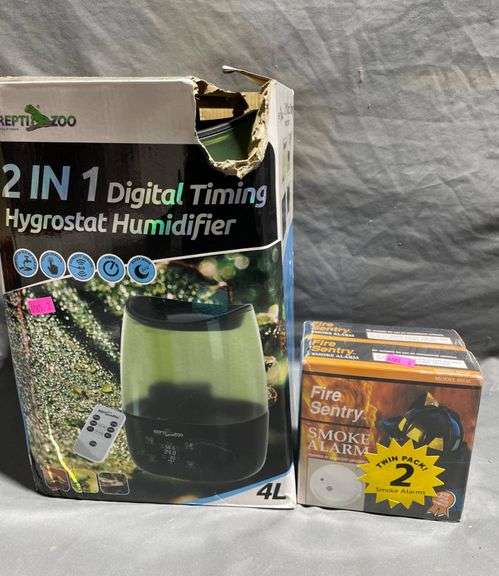 Repti Zoo 2-in-1 Digital Hygrostat Humidifier and Fire Sentry Smoke ...