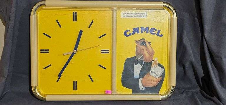 Camel Advertising Clock and Sign by Eillos Graphics Display Co. 20″ x ...