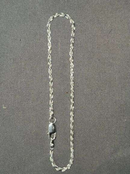 Silver-Tone Italian Rope Chain Bracelet Marked .925 Italy - Metzger ...