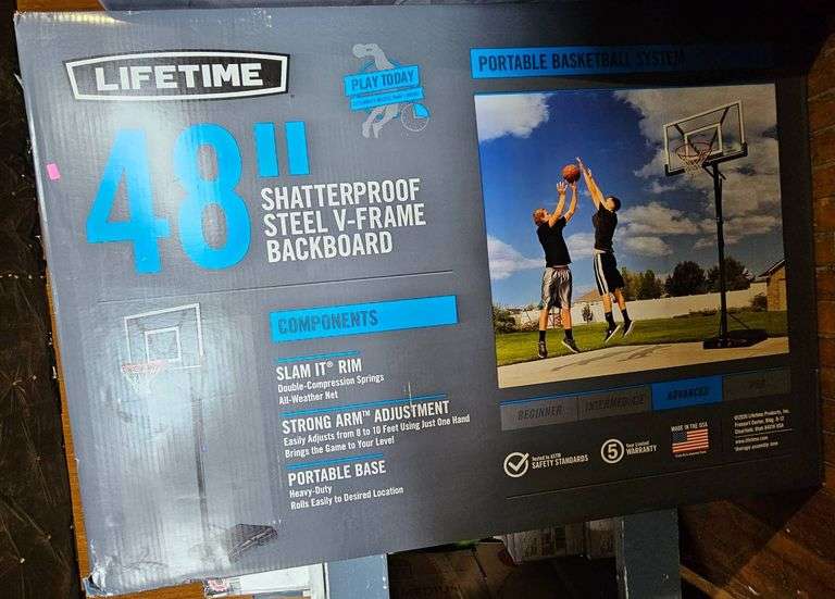 Lifetime 48-Inch Shatterproof Steel-Framed Basketball Backboard with ...