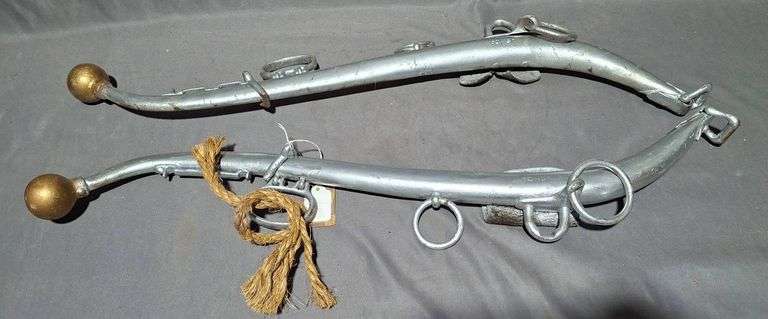 Pair of Metal Horse Harness Hames with Painted Knobs - Metzger Property ...
