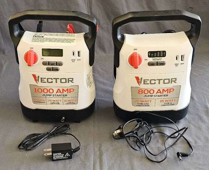 Pair of Vector 800 AMP Jump Starters with USB and Type-C Ports ...