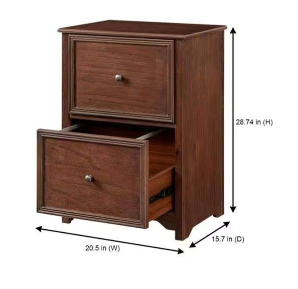 Home Decorators Collection Bradstone 2 Drawer Walnut Brown Wood File ...